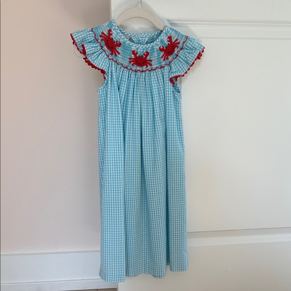 Southern Tots | Dresses | Southern Tots Blue Gingham Dress With Red ...